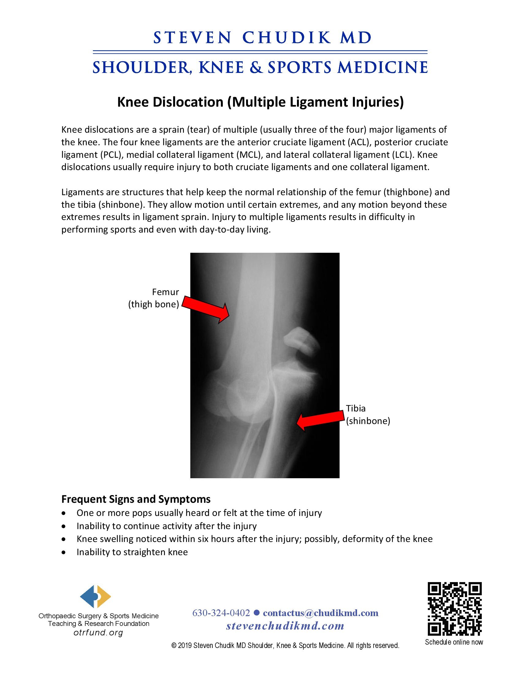 Multiple Ligament Knee Dislocation - Steven Chudik MD